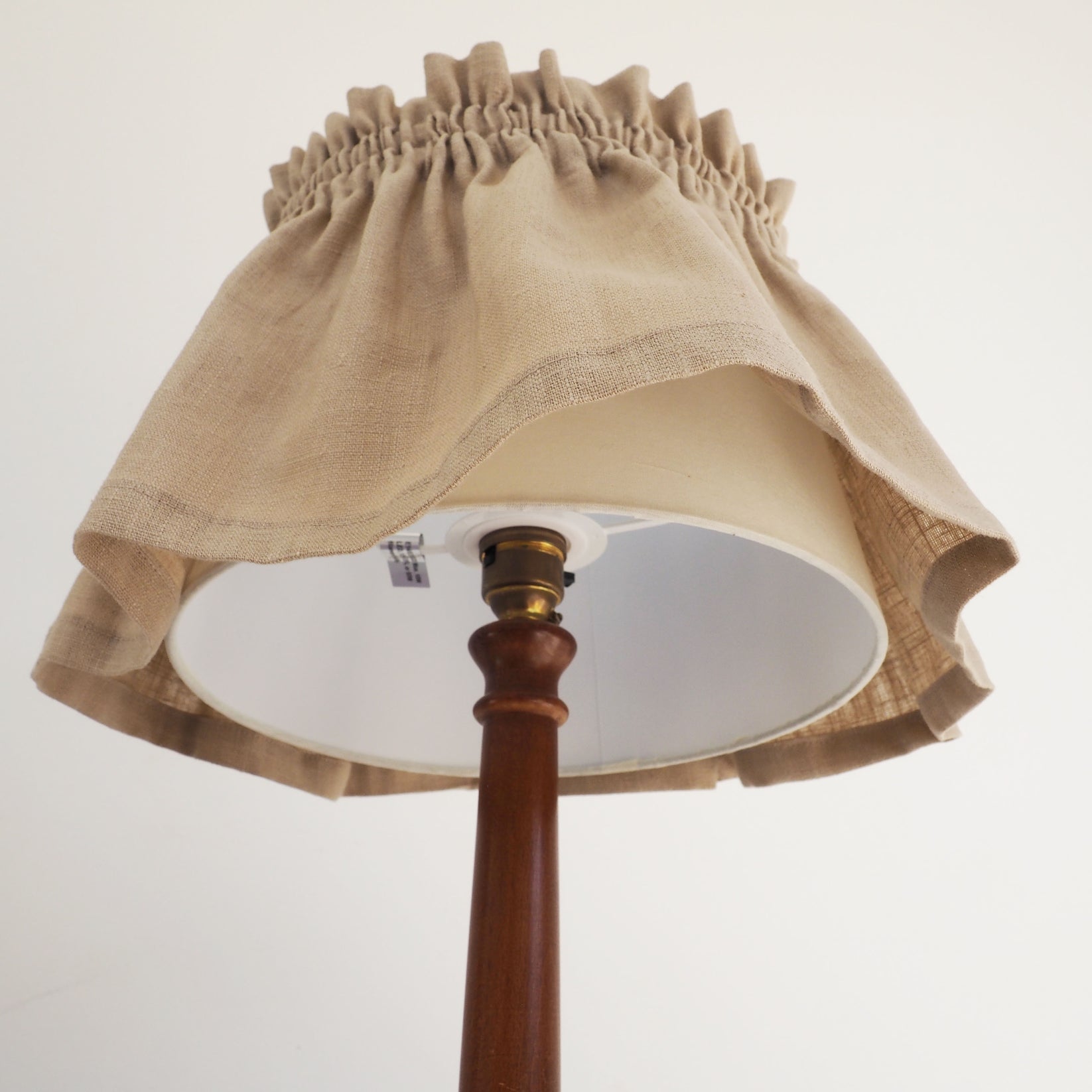 MEDIUM scrunchie 100% linen natural fabric loose lampshade cover ...